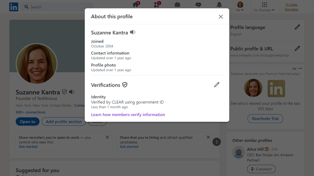 Why You Should Verify Your LinkedIn Profile (and How) - Techlicious